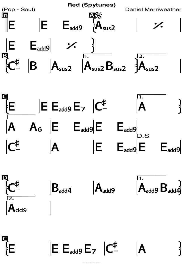 Red Chords | Daniel Merriweather Guitar Lesson - Spy Tunes