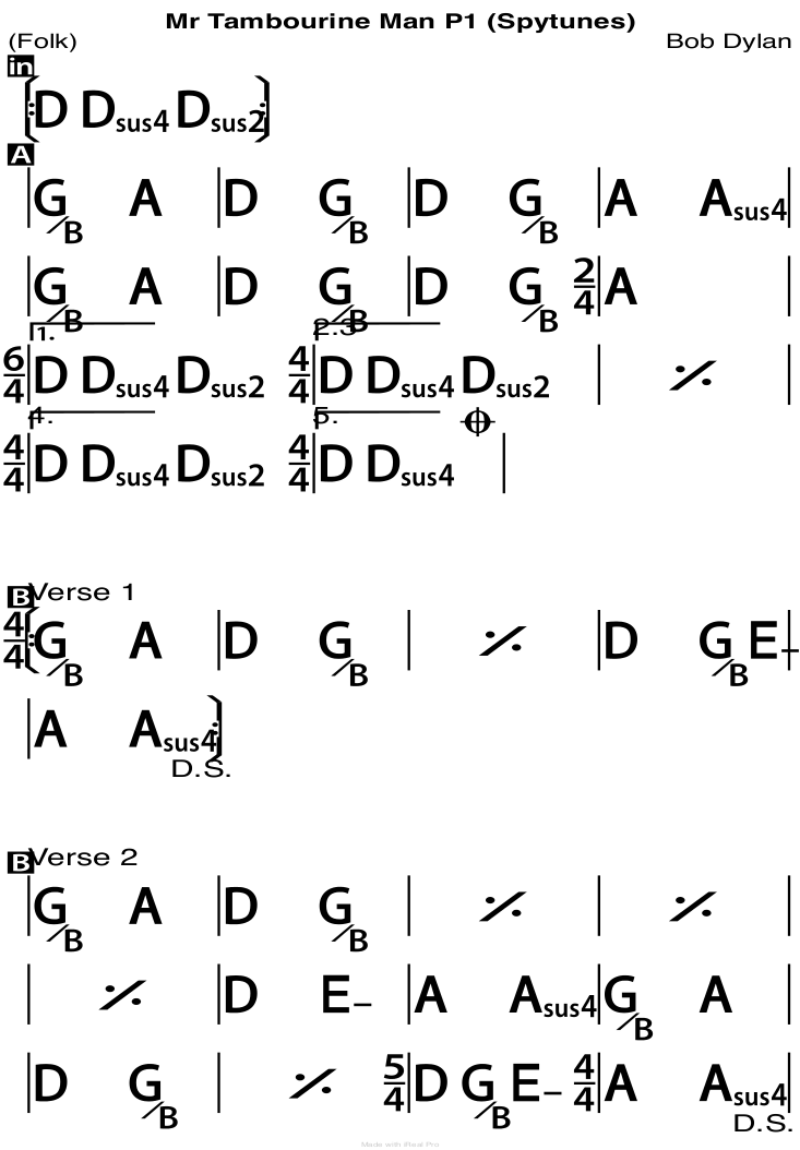Mr. Tambourine Man Chords | Bob Dylan Guitar Lesson - Spy Tunes