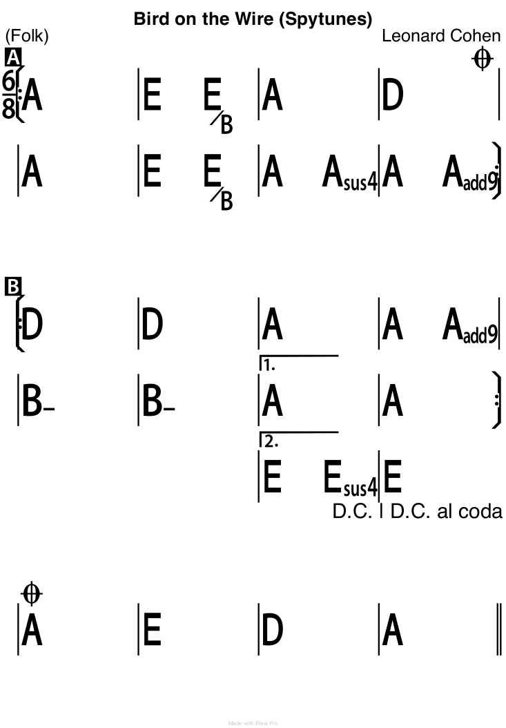 Bird on the Wire Chords | Leonard Cohen Guitar Lesson - Spy Tunes
